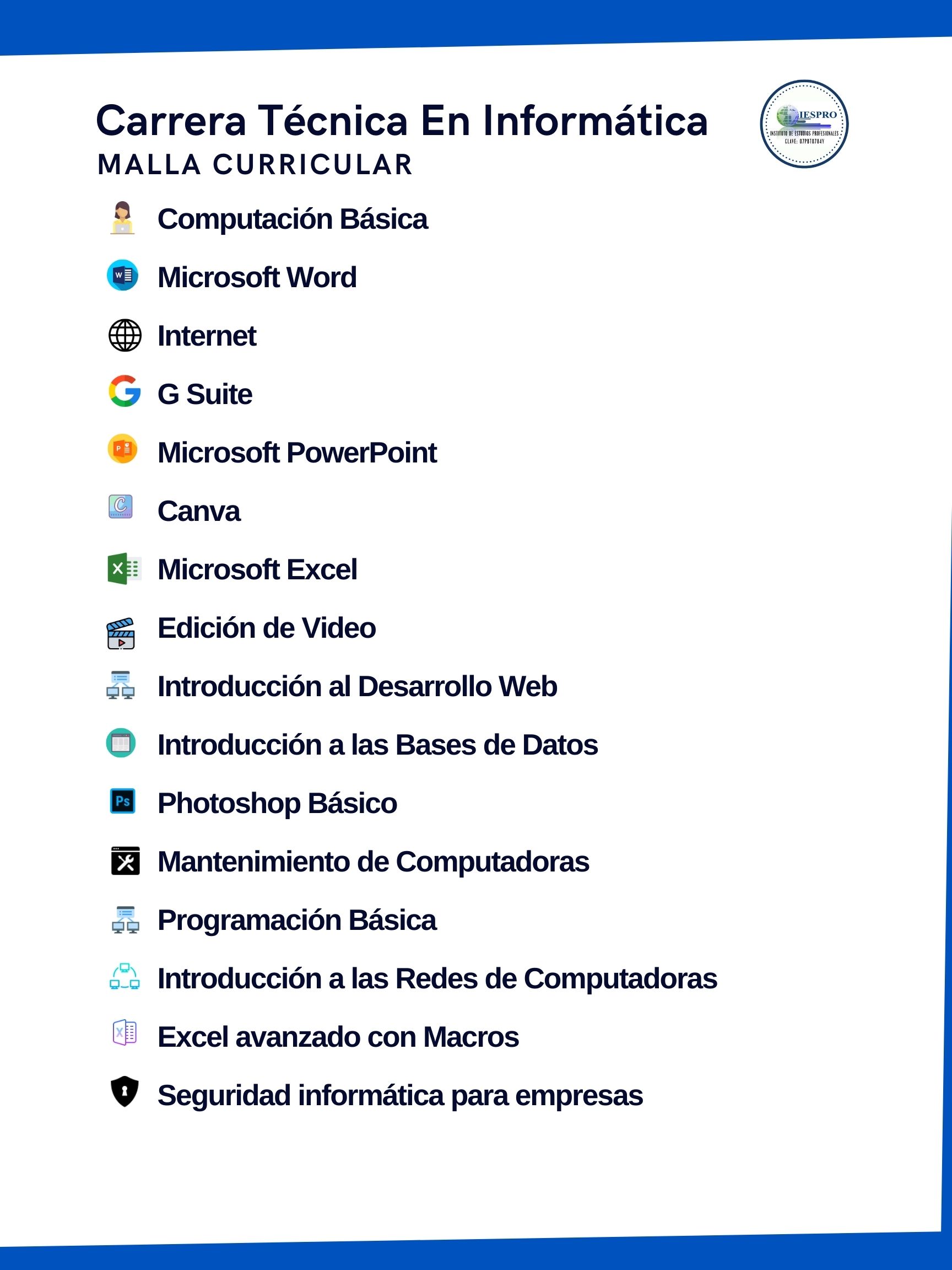 Carrera Técnica en Informática - IESPRO